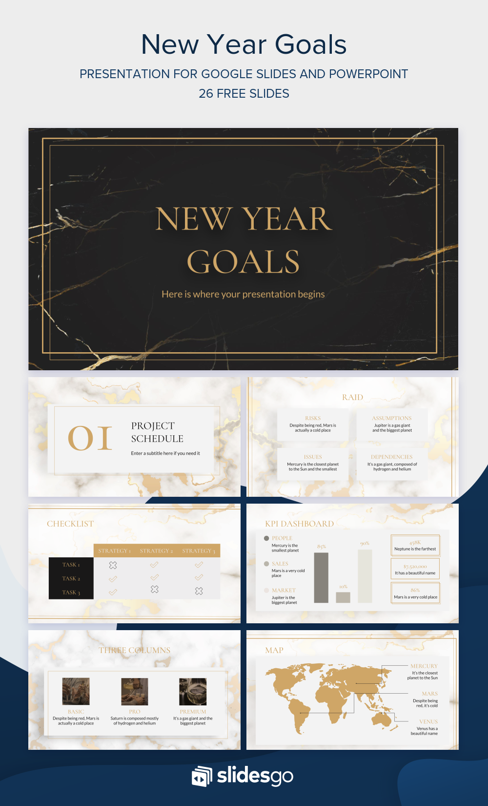 New Year Goals Google Slides theme & PowerPoint template