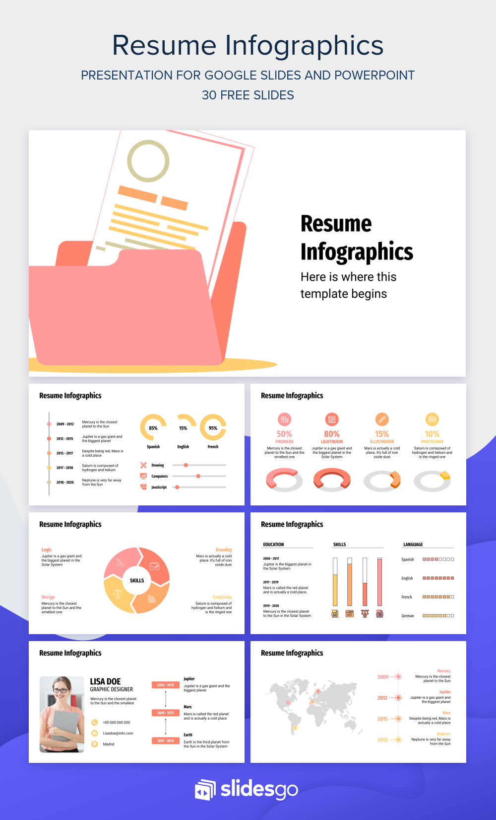 Resume Infographics for Google Slides and PowerPoint