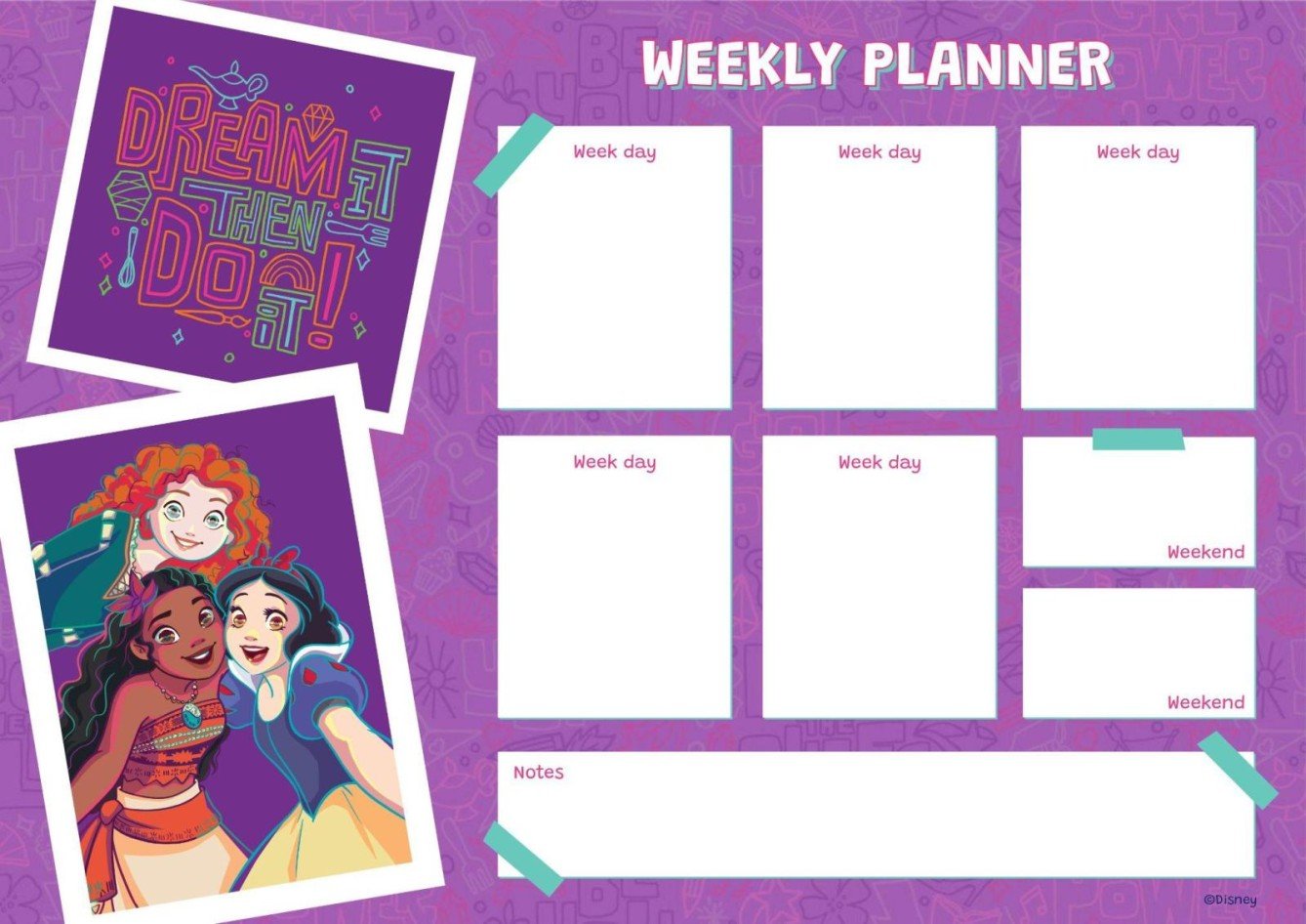 Disney Princess Weekly Planner Presentation