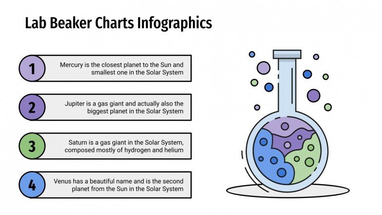 Lab Beaker Charts Infographics for Google Slides and PowerPoint