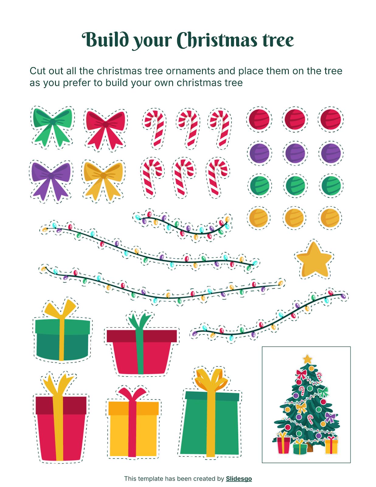 Plantilla Construye tu árbol de Navidad