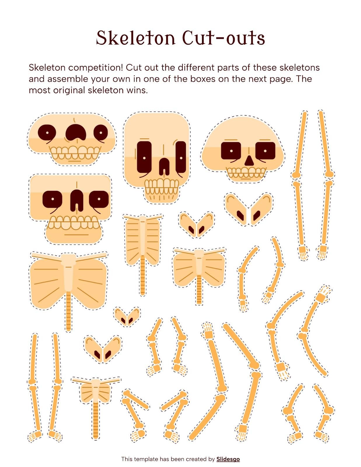 Skelleton Cut-outs Template