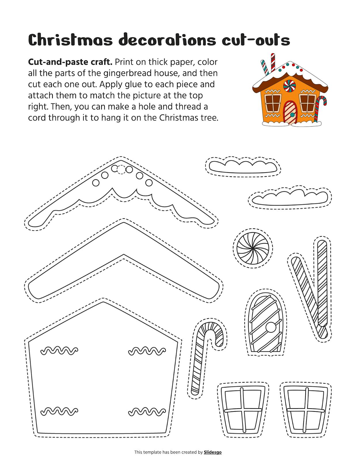 Christmas Decorations Cut-outs Template
