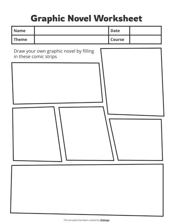 Graphic Novel Worksheet Template