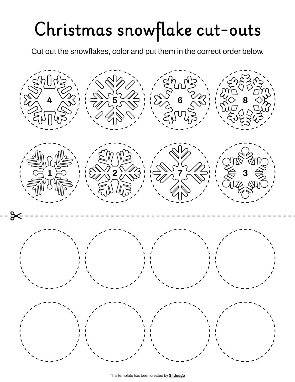 Christmas Snowflake Cut-outs Template
