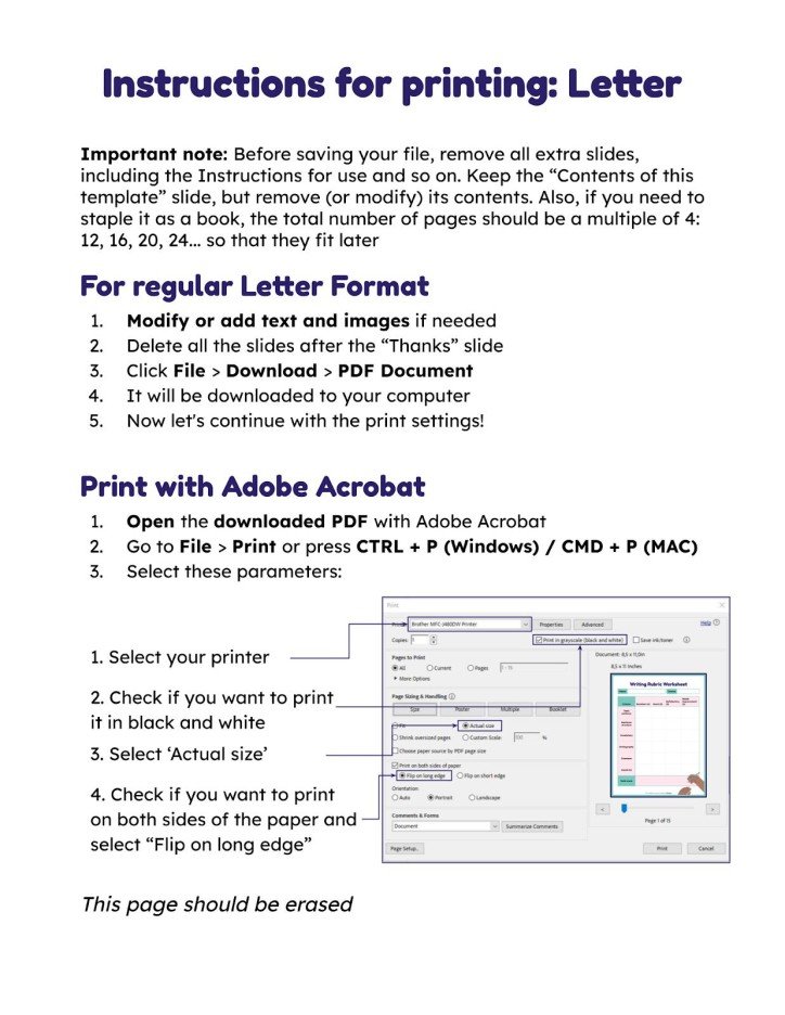 Writing Rubric Worksheet Template