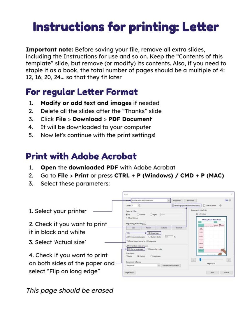 Writing Rubric Worksheet Template