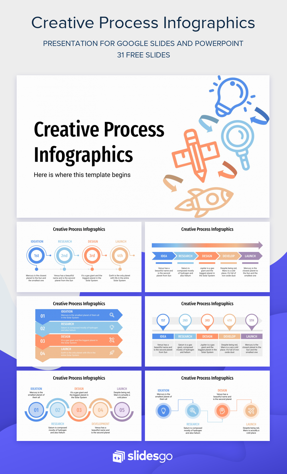 Creative Process Infographics | Google Slides & PPT template