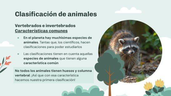 Presentación Clasificación de animales vertebrados
