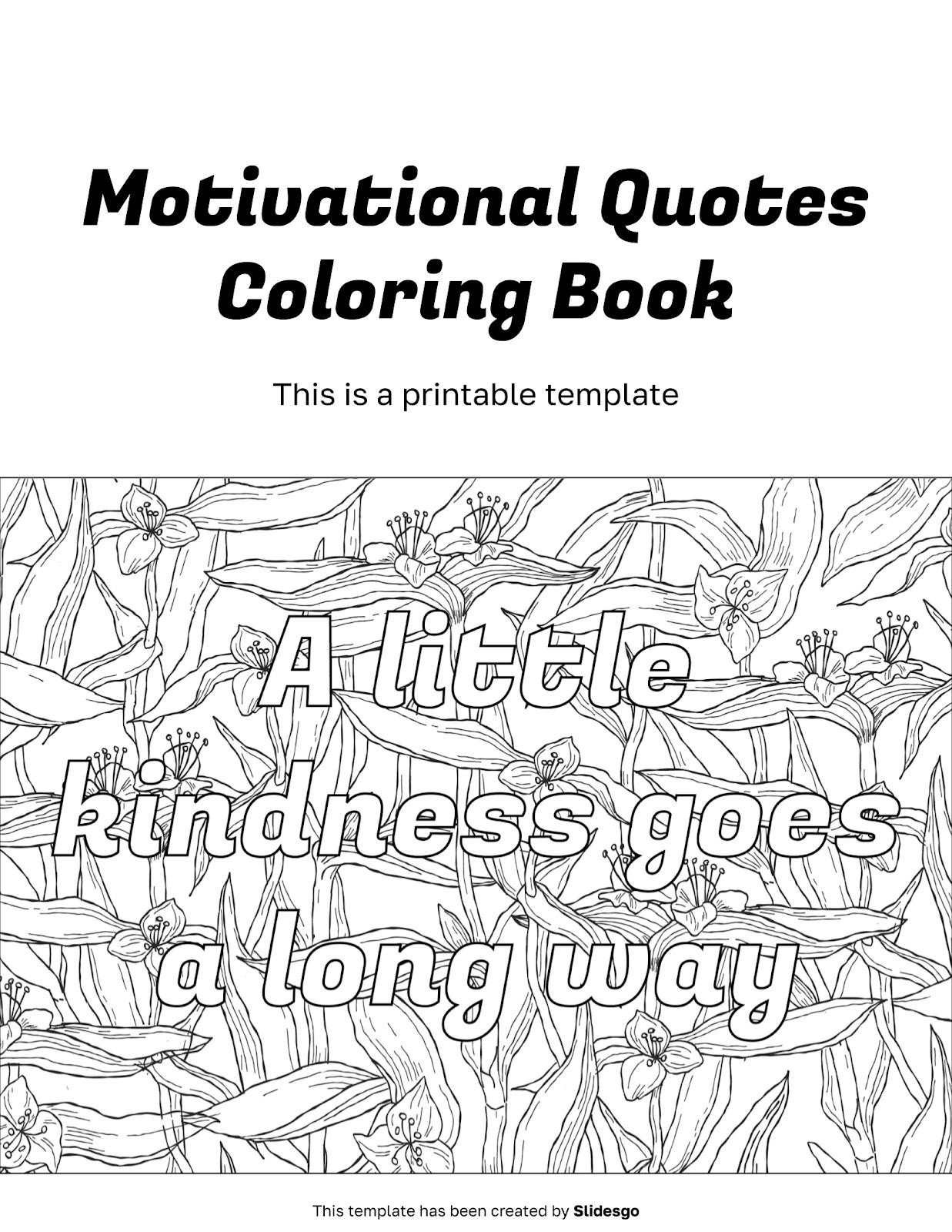 Motivational Quotes Coloring Book Template