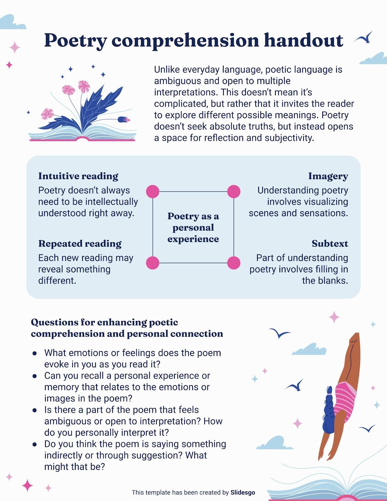Poetry Comprehension Handout Presentation