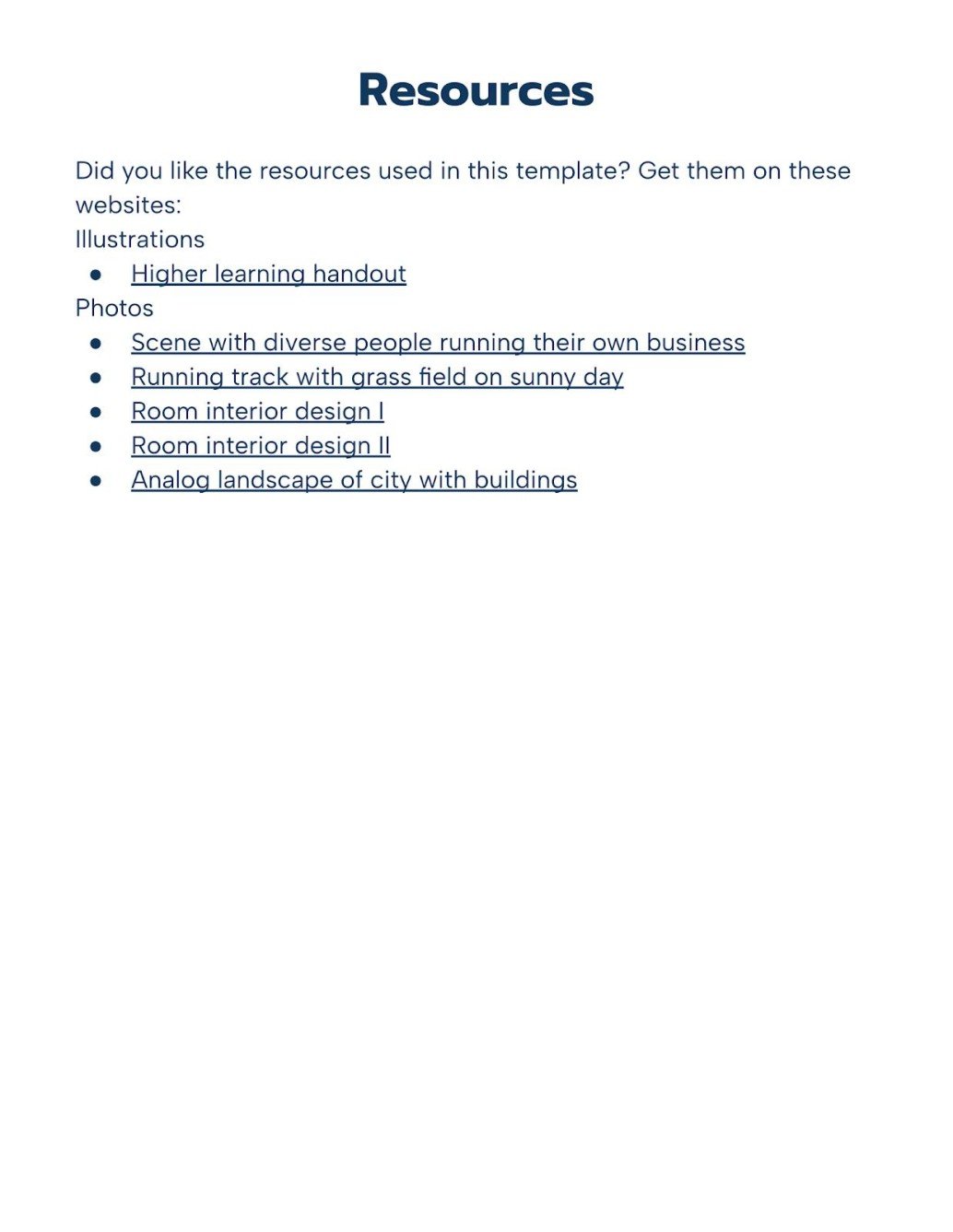 Higher Learning Handout Template