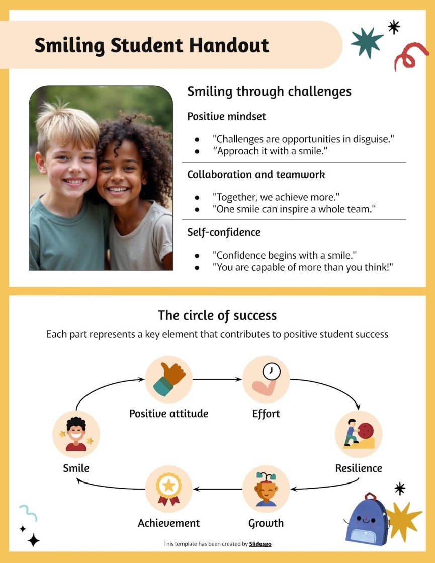 Smiling Student Handout Template