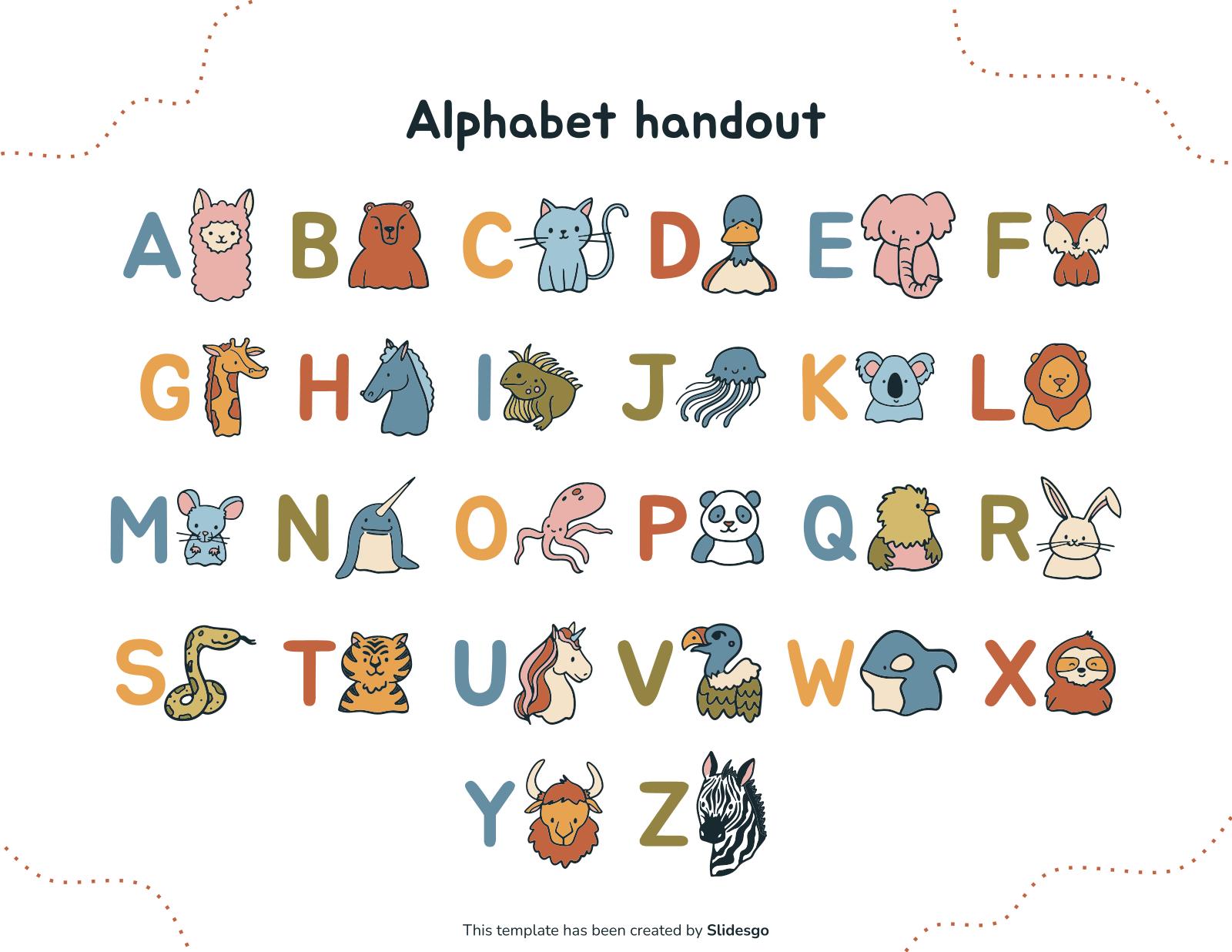 Alphabet Handout Presentation