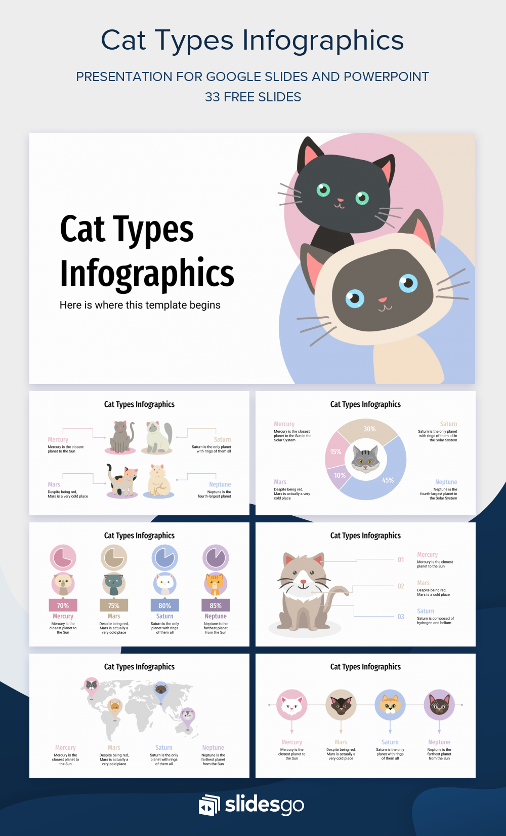 Cat Types Infographics | Google Slides & PowerPoint template