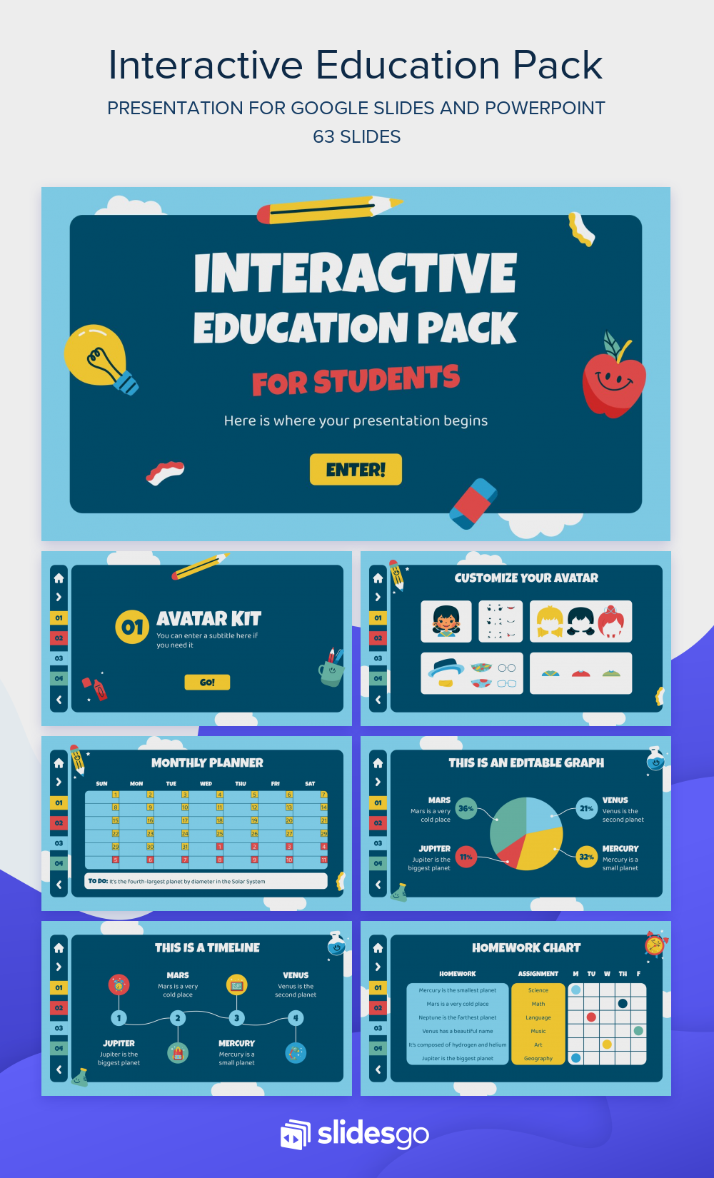 Interactive Education Pack for Students | Google Slides & PPT