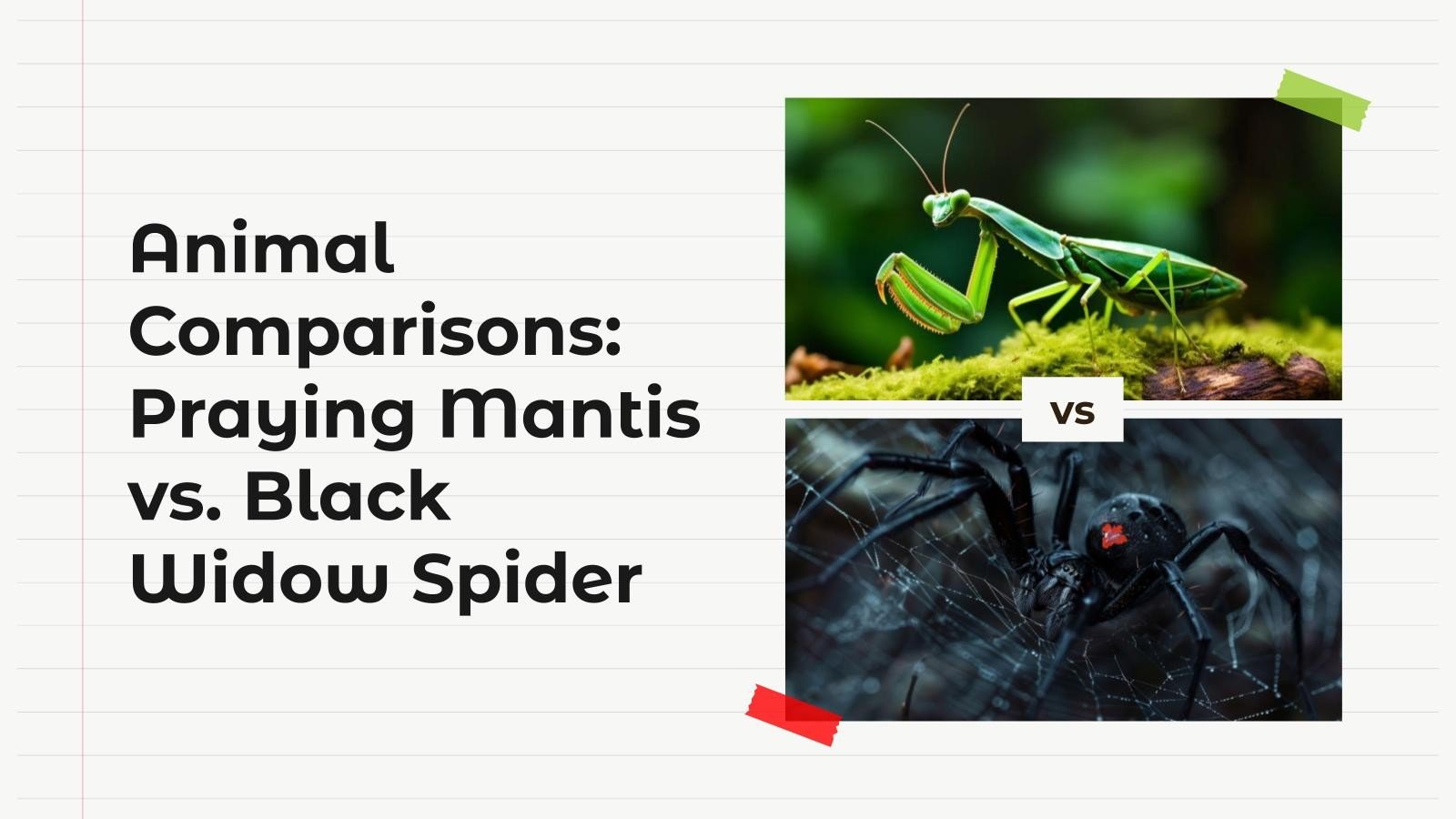 Animal Comparisons: Praying Mantis vs. Black Widow Spider