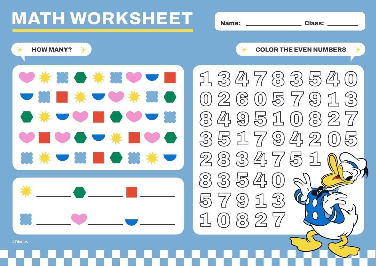 Donald Duck Math Worksheet Presentation