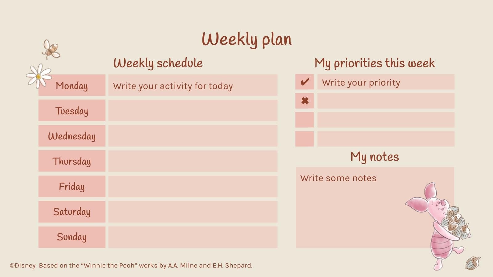 Winnie the Pooh Lesson Plan Presentation