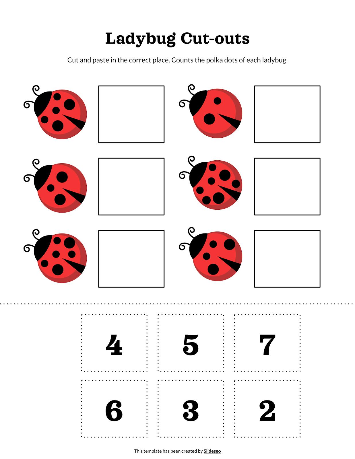 Ladybug Cut-outs Template