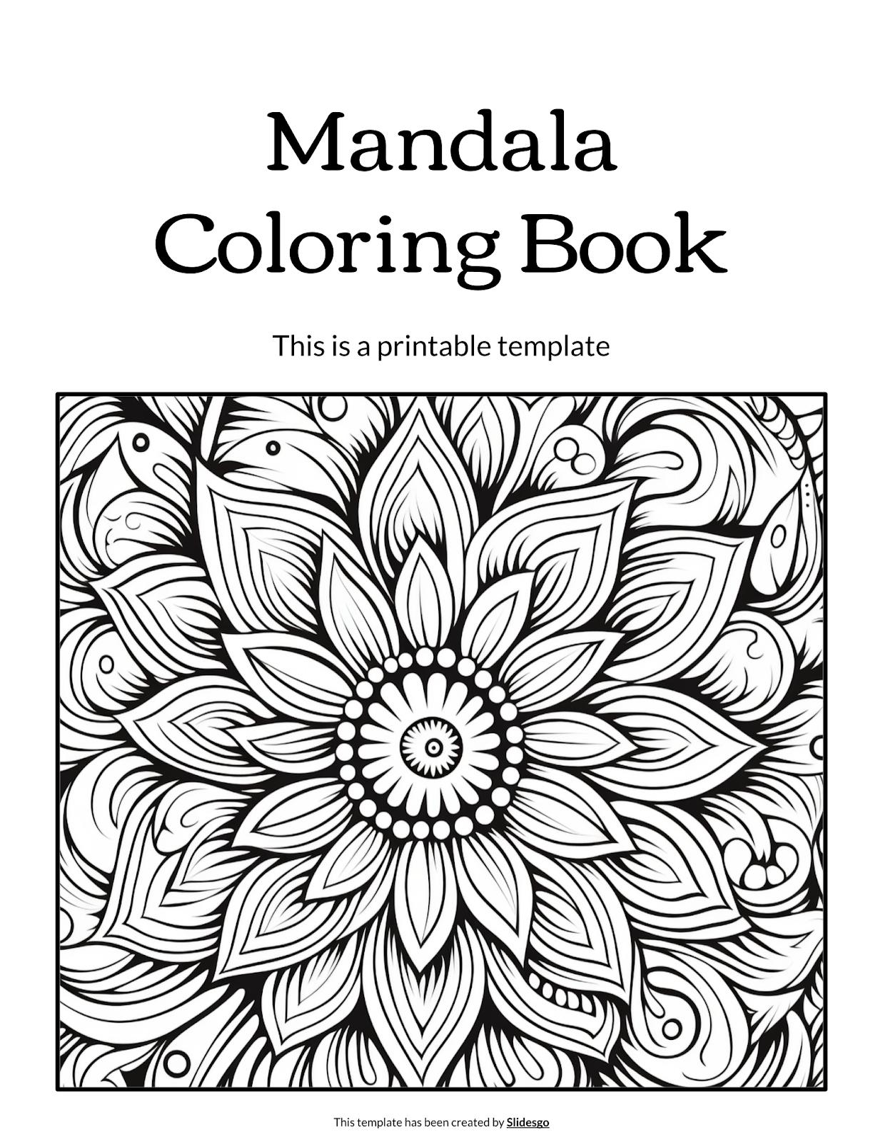 Mandala Coloring Book Template