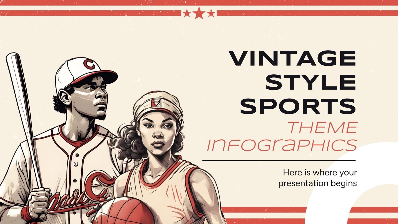 Vintage Style Sports Theme Infographics Template