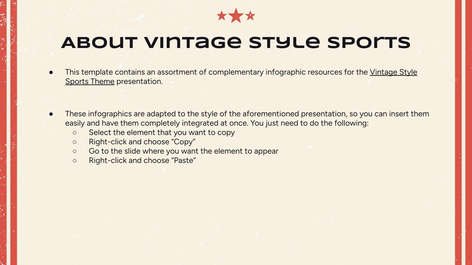 Vintage Style Sports Theme Infographics Template
