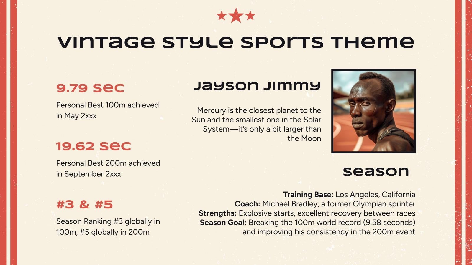 Vintage Style Sports Theme Infographics Template