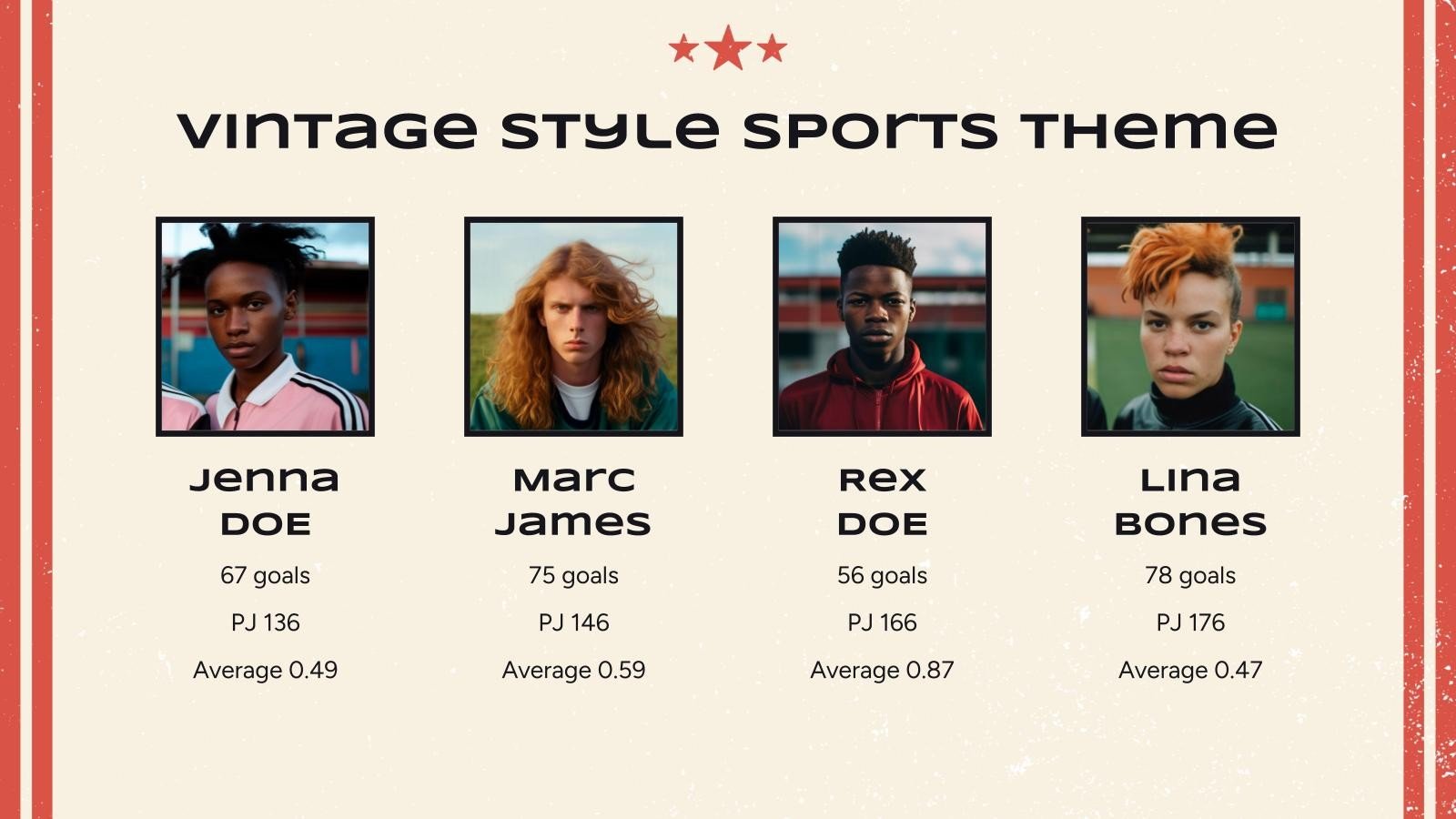 Vintage Style Sports Theme Infographics Template