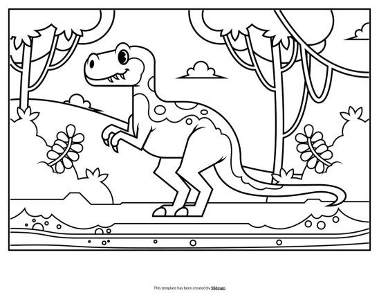 Dinosaur Coloring Book Template