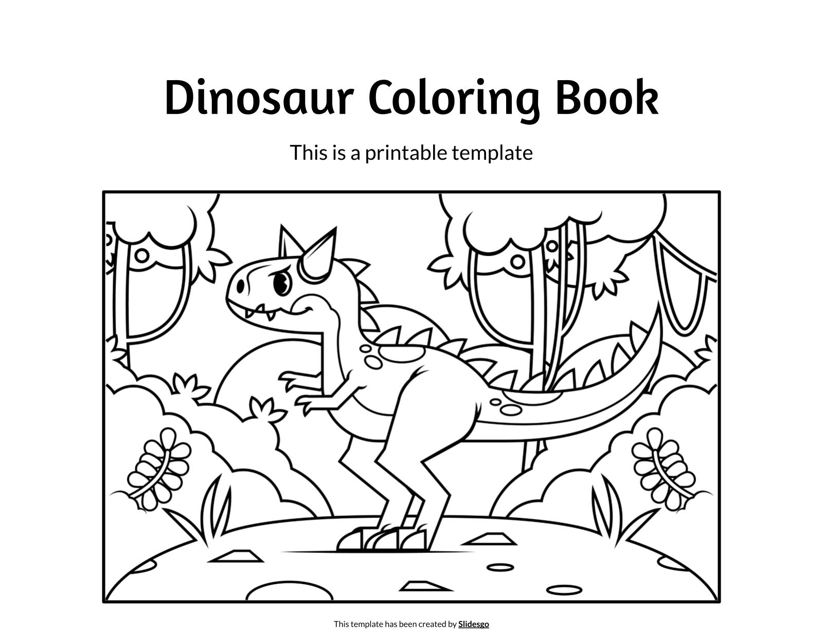 Dinosaur Coloring Book Template