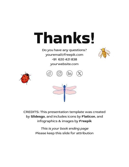 Insects and Bugs Cut-outs Template