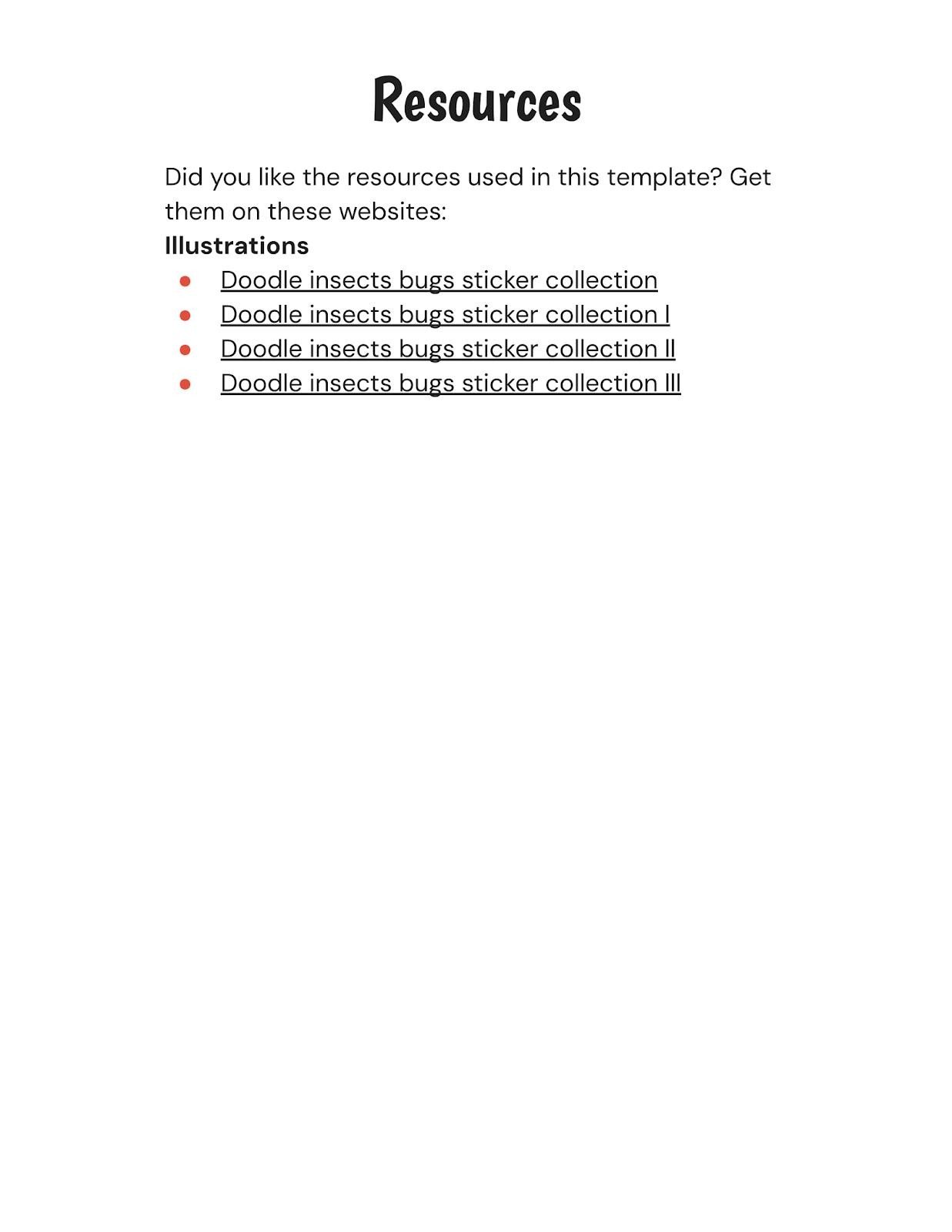 Insects and Bugs Cut-outs Template