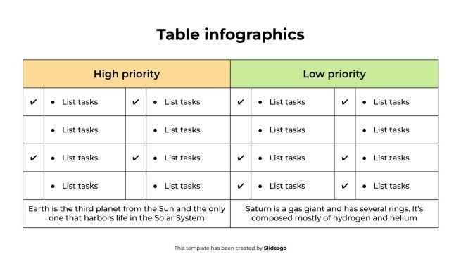 Table Infographics Presentation