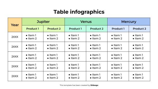Table Infographics Presentation