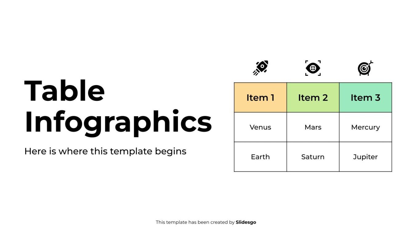 Free Table Infographics for Google Slides and PowerPoint