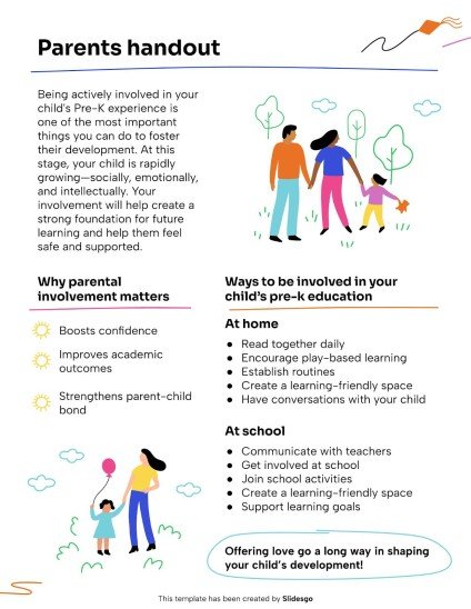 Parents Handout Template