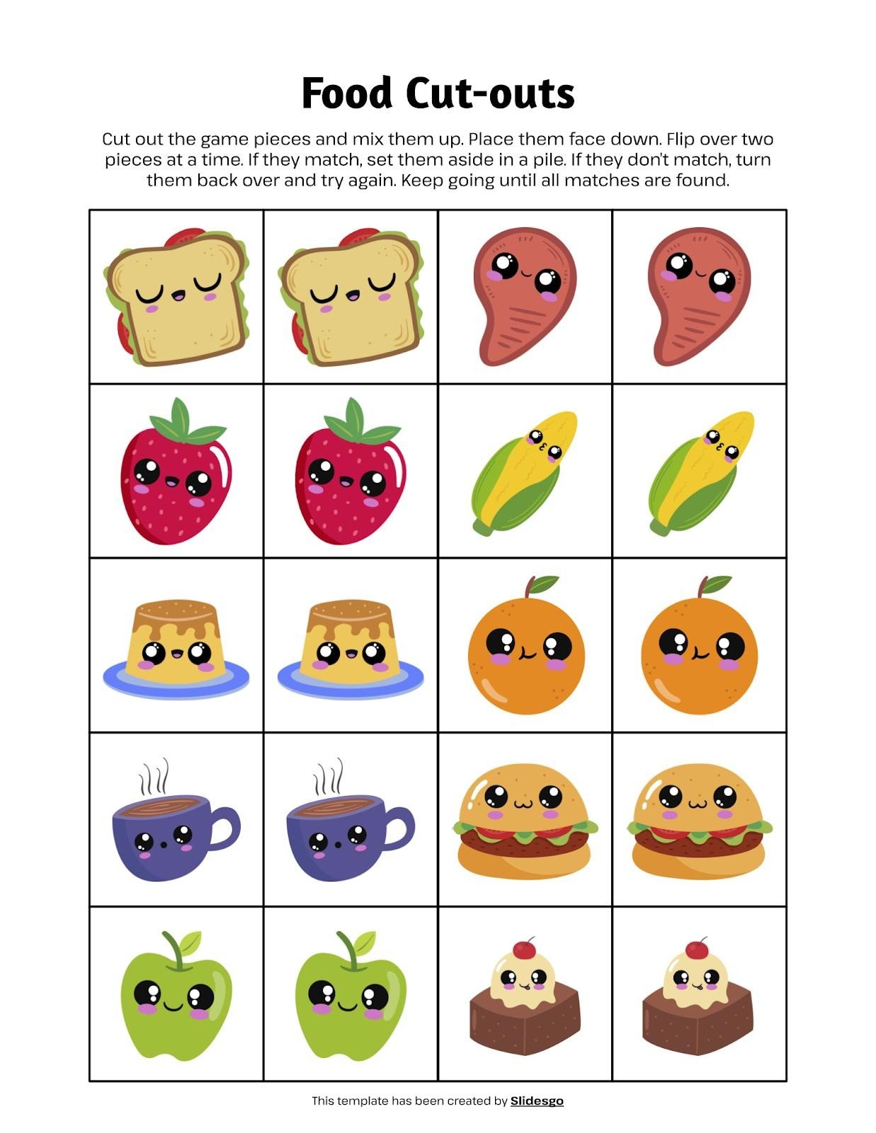 Food Cut-outs Template