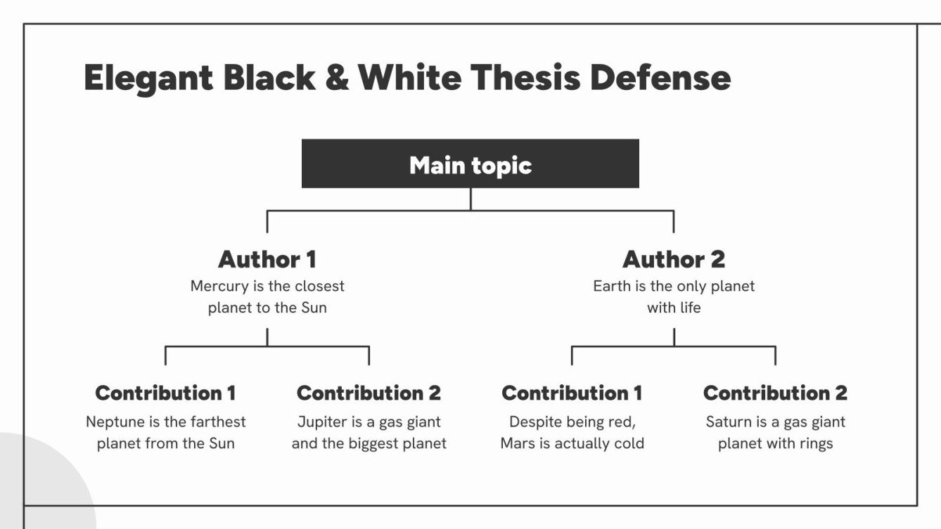 Elegant Black & White Thesis Defense Infographics Template