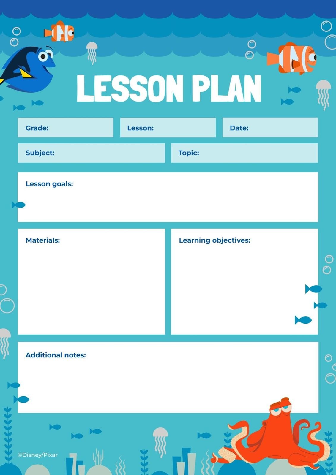 Finding Nemo Lesson Plan Presentation
