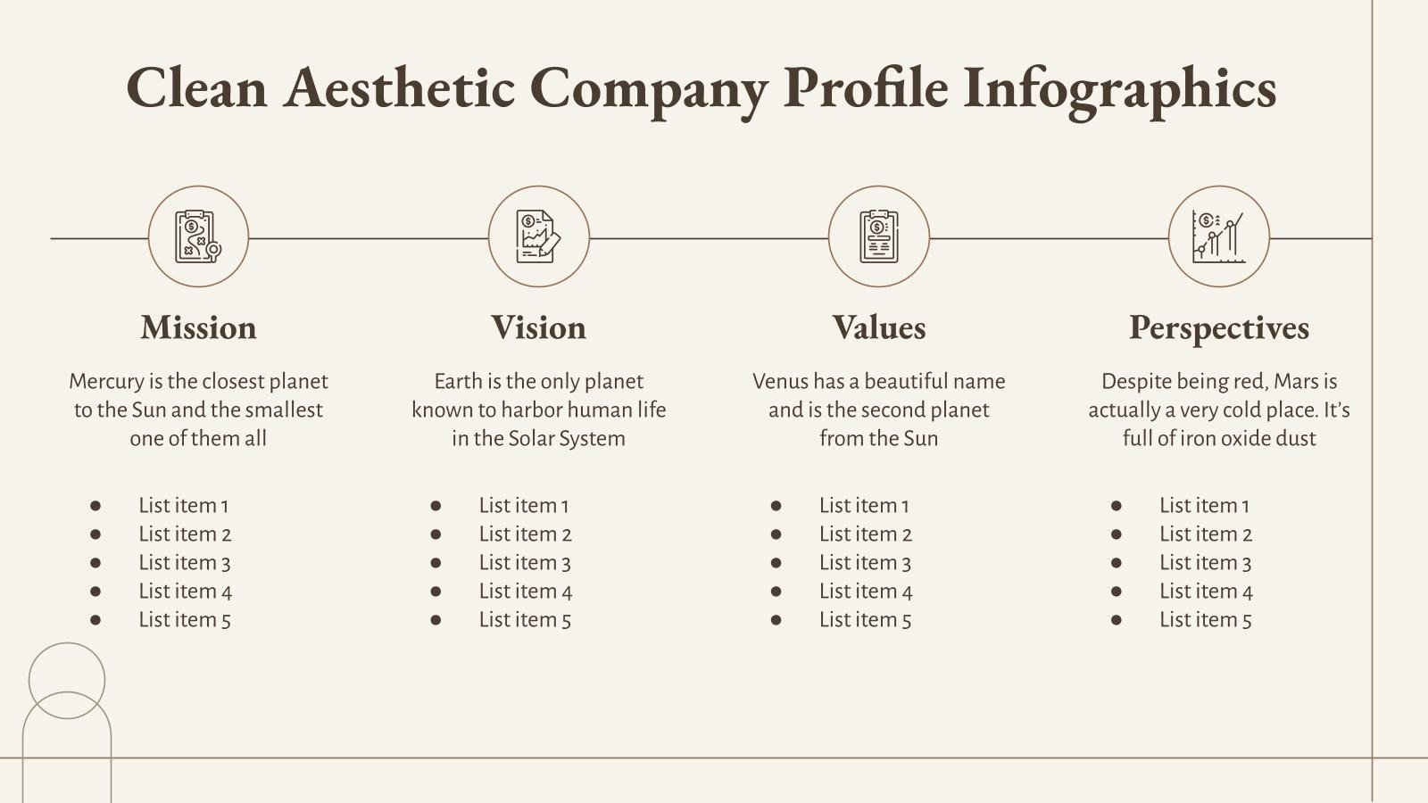 Clean Aesthetic Company Profile Infographics Template