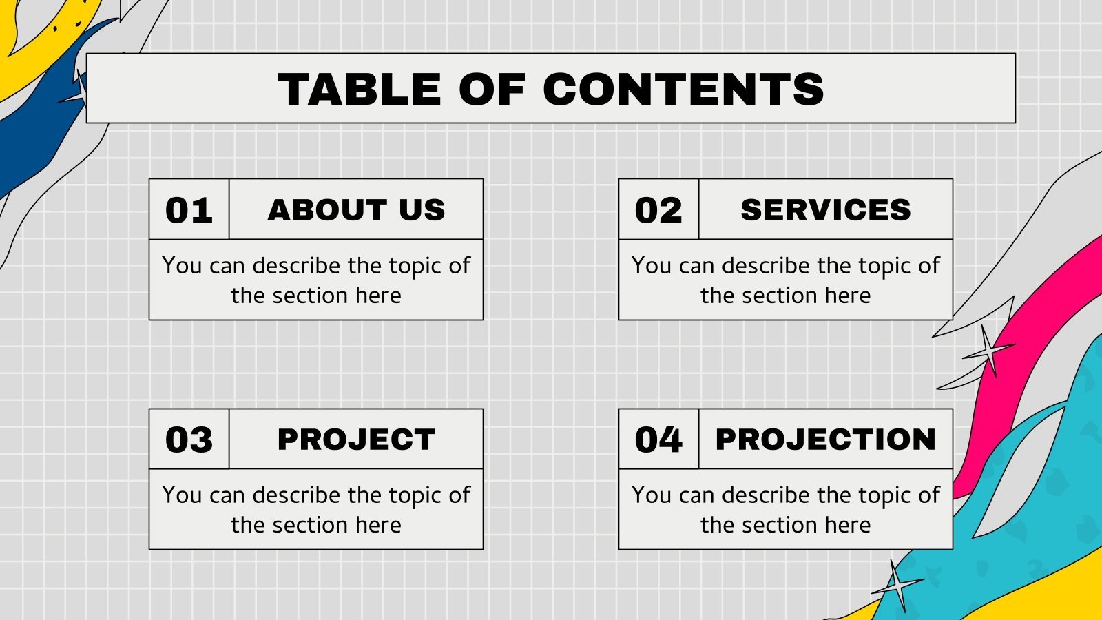 Croke Grid & Textures Company Profile | Google Slides & PPT