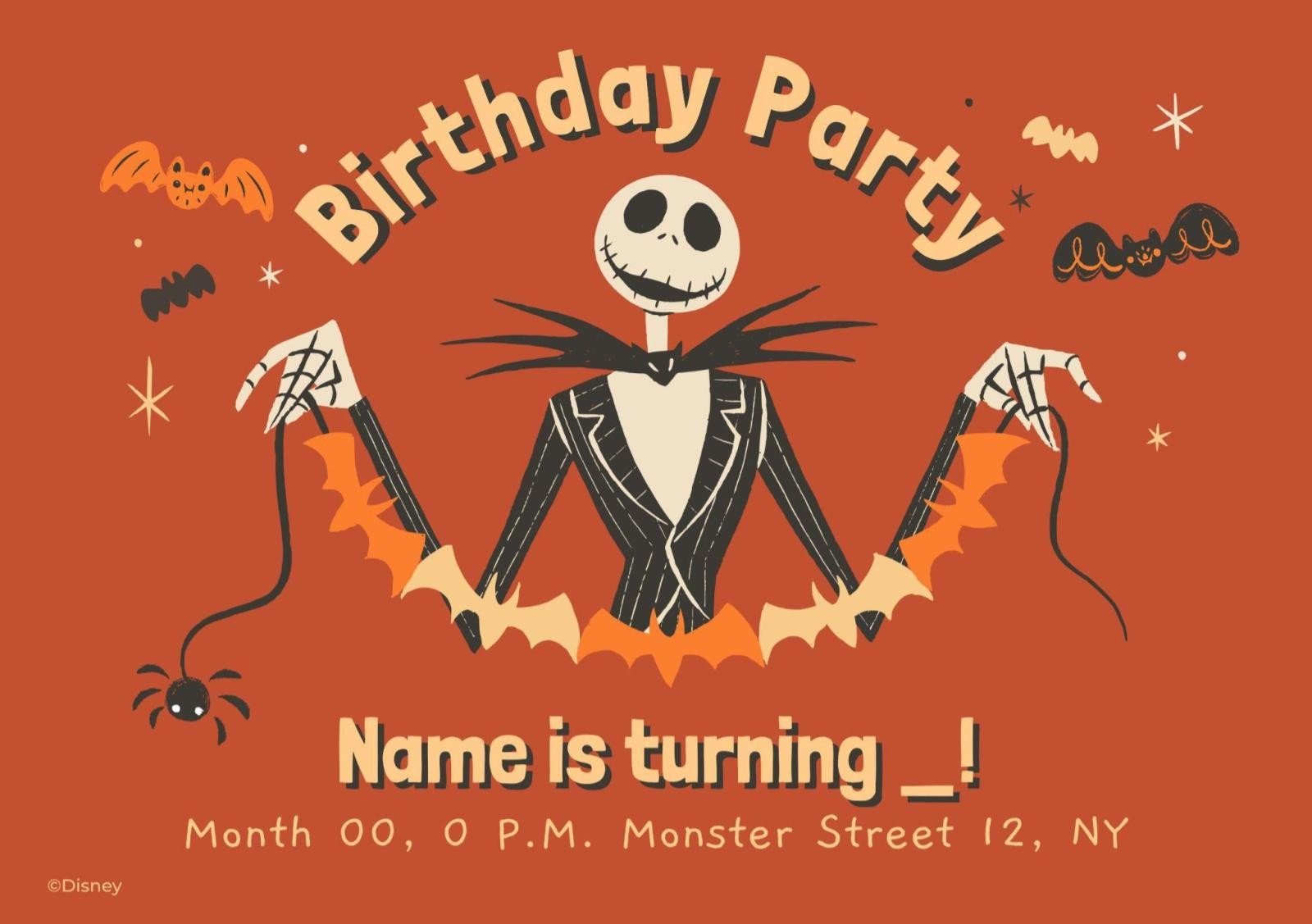 Tim Burton's The Nightmare Before Christmas Invitation