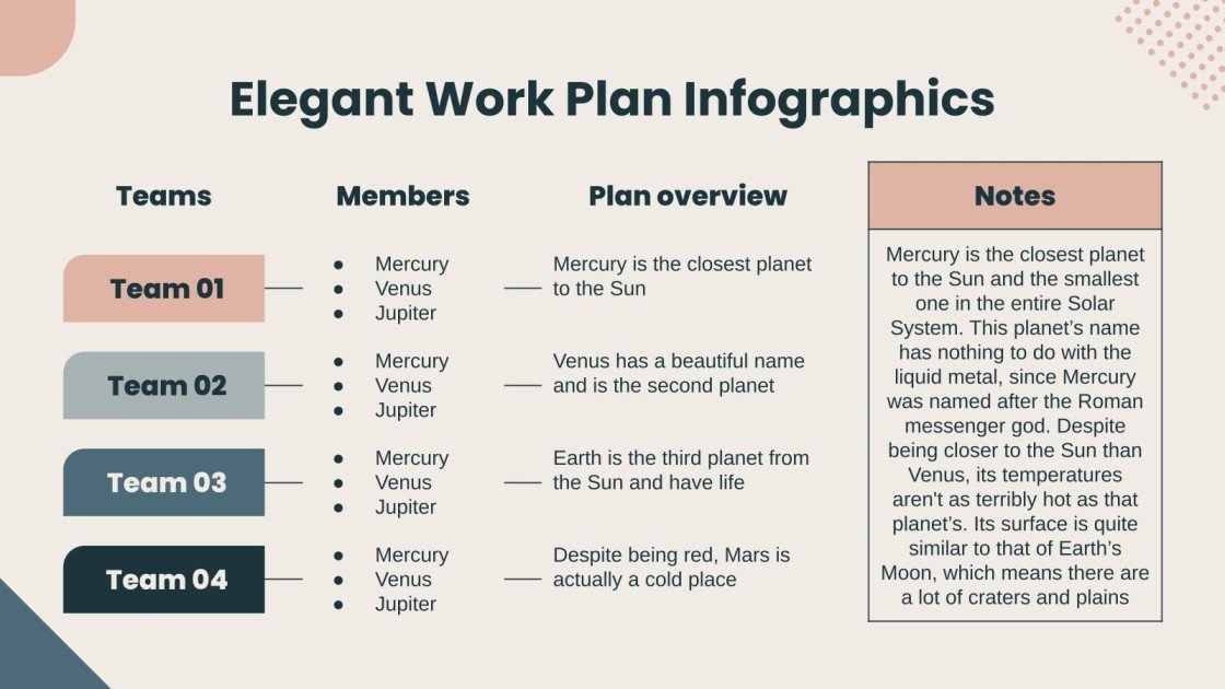 Elegant Workplan Infographics Template