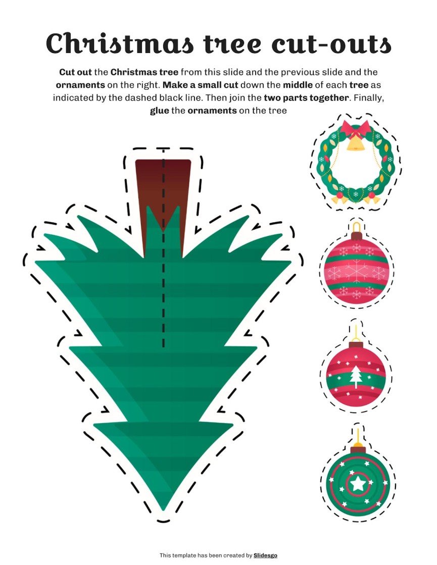 Christmas Tree Cut-outs Template