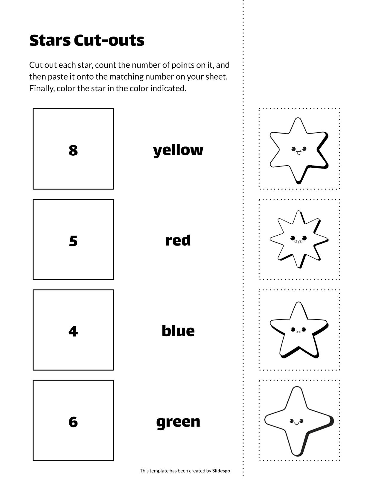 Stars Cut-outs Template
