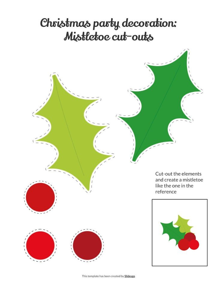Christmas Party Decoration: Mistletoe Cut-outs Presentation