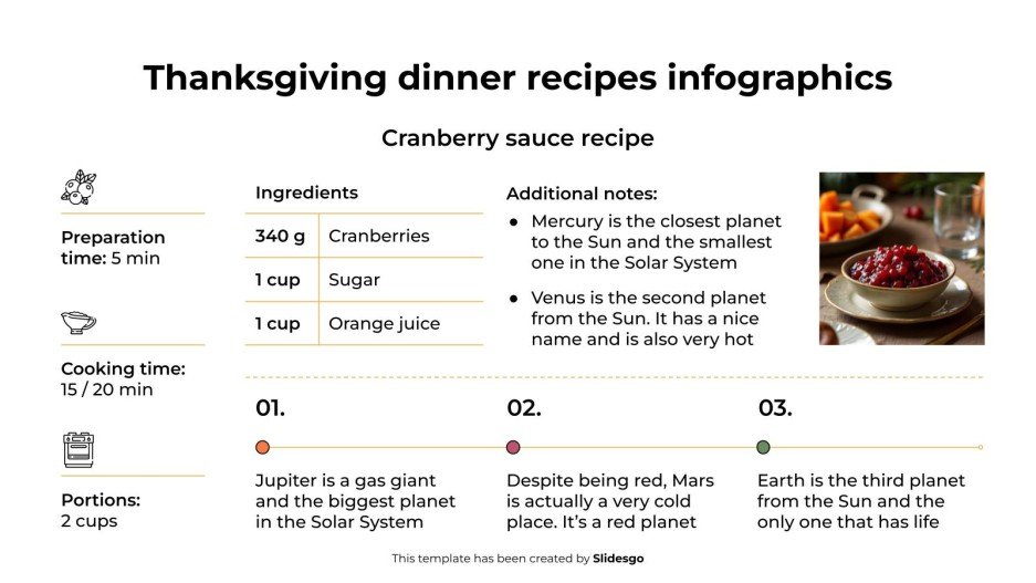 Thanksgiving Dinner Recipes Infographics Presentation