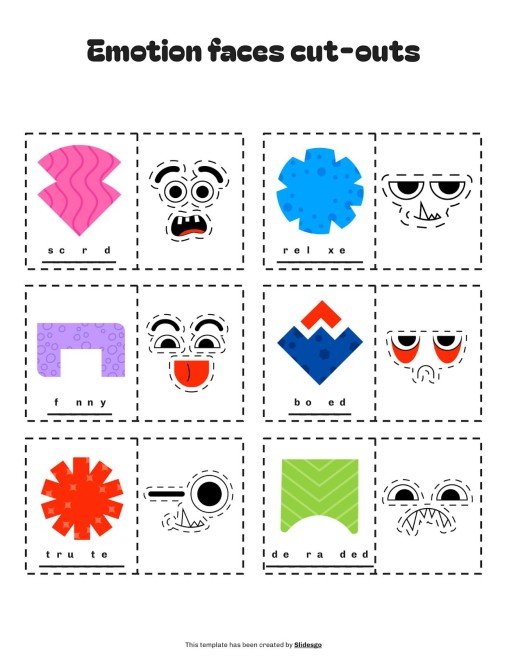 Emotion Faces Cut-outs Template