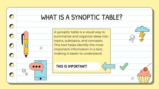 Steps to Make a Synoptic Table Presentation
